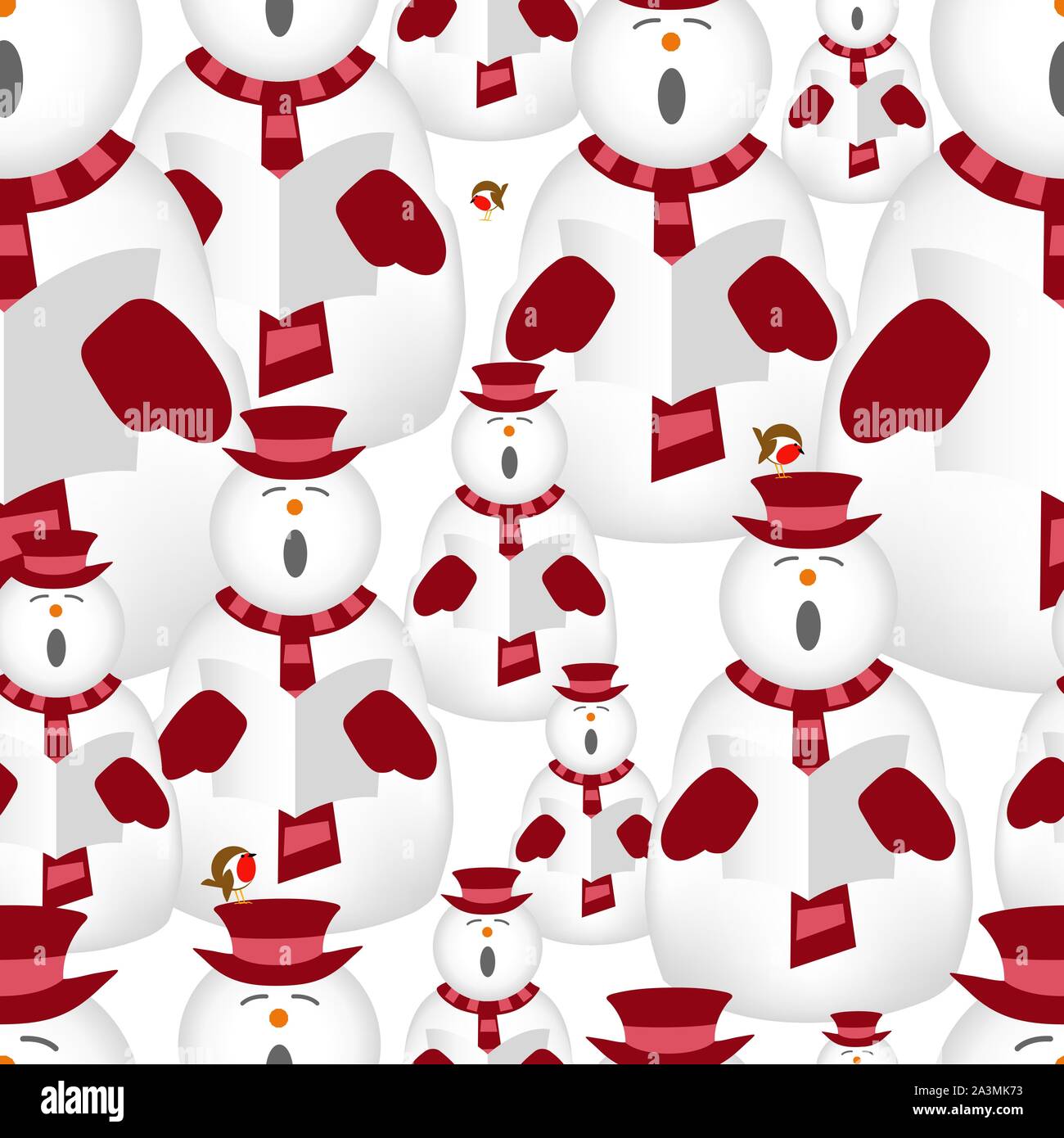 a snowman singing christmas carols. Seamless repeat background ...
