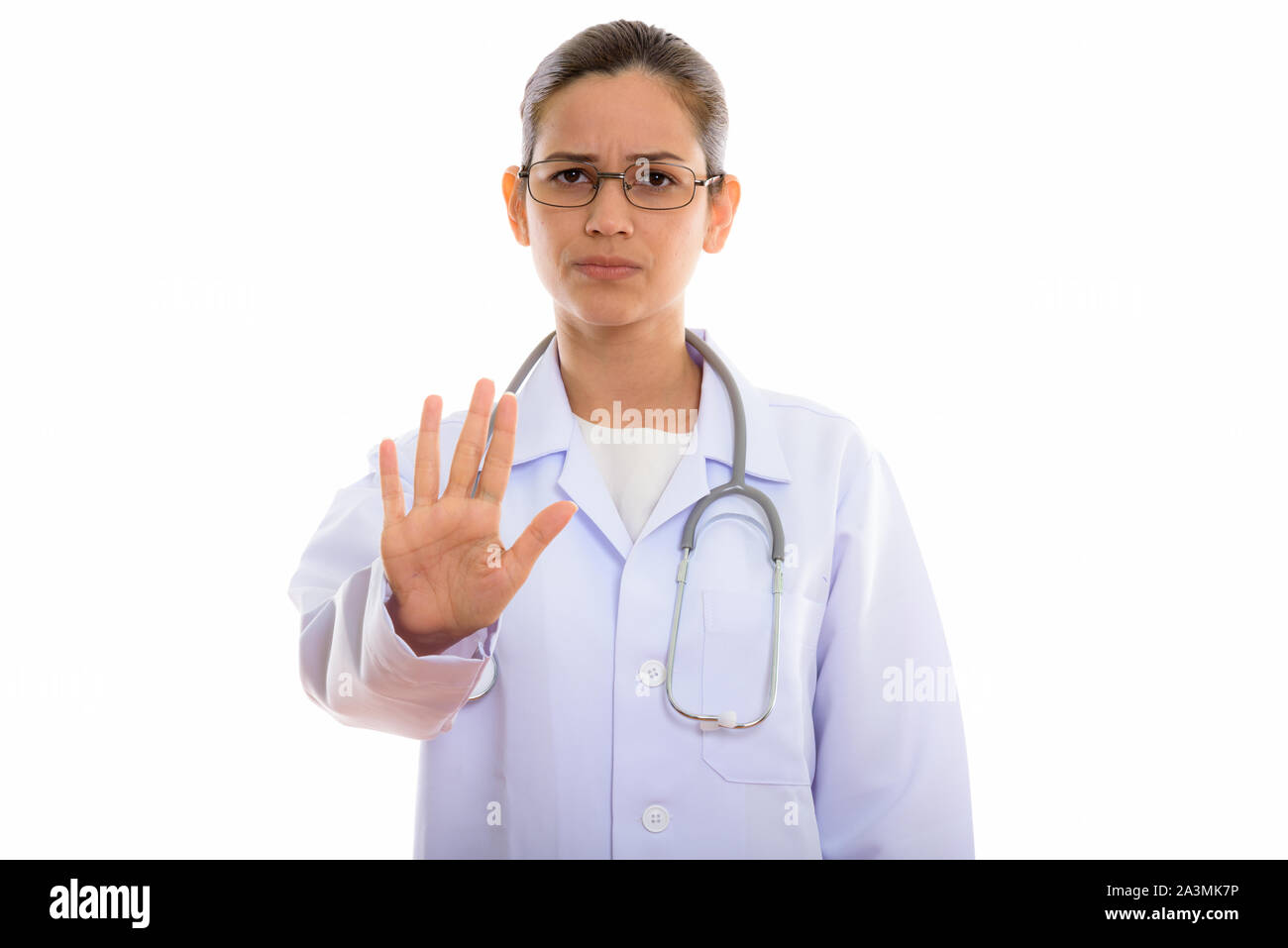 Female doctor stop gesture hi-res stock photography and images - Alamy