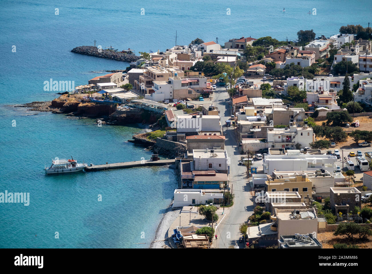 Plaka, Crete, Greece. October 2019, Plaka, an overview of the town and ...