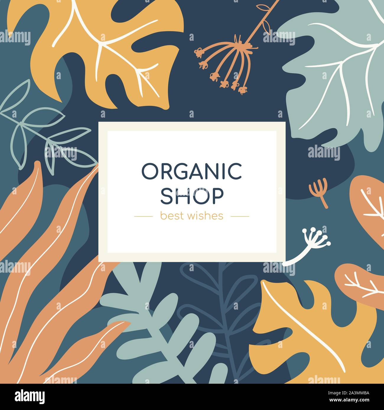 Organic shop social media vector banner template Stock Vector Image ...