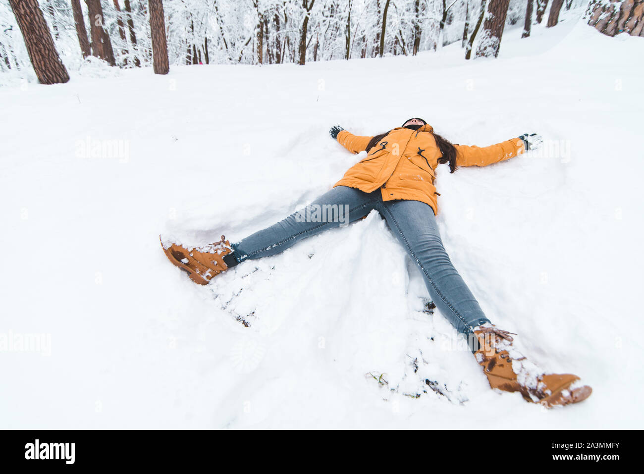 Snow angel adult hi-res stock photography and images - Alamy