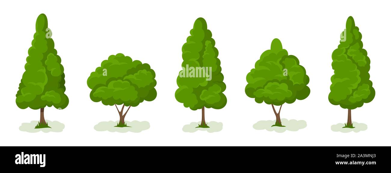 Summer. Trees set Stock Vector Image & Art - Alamy