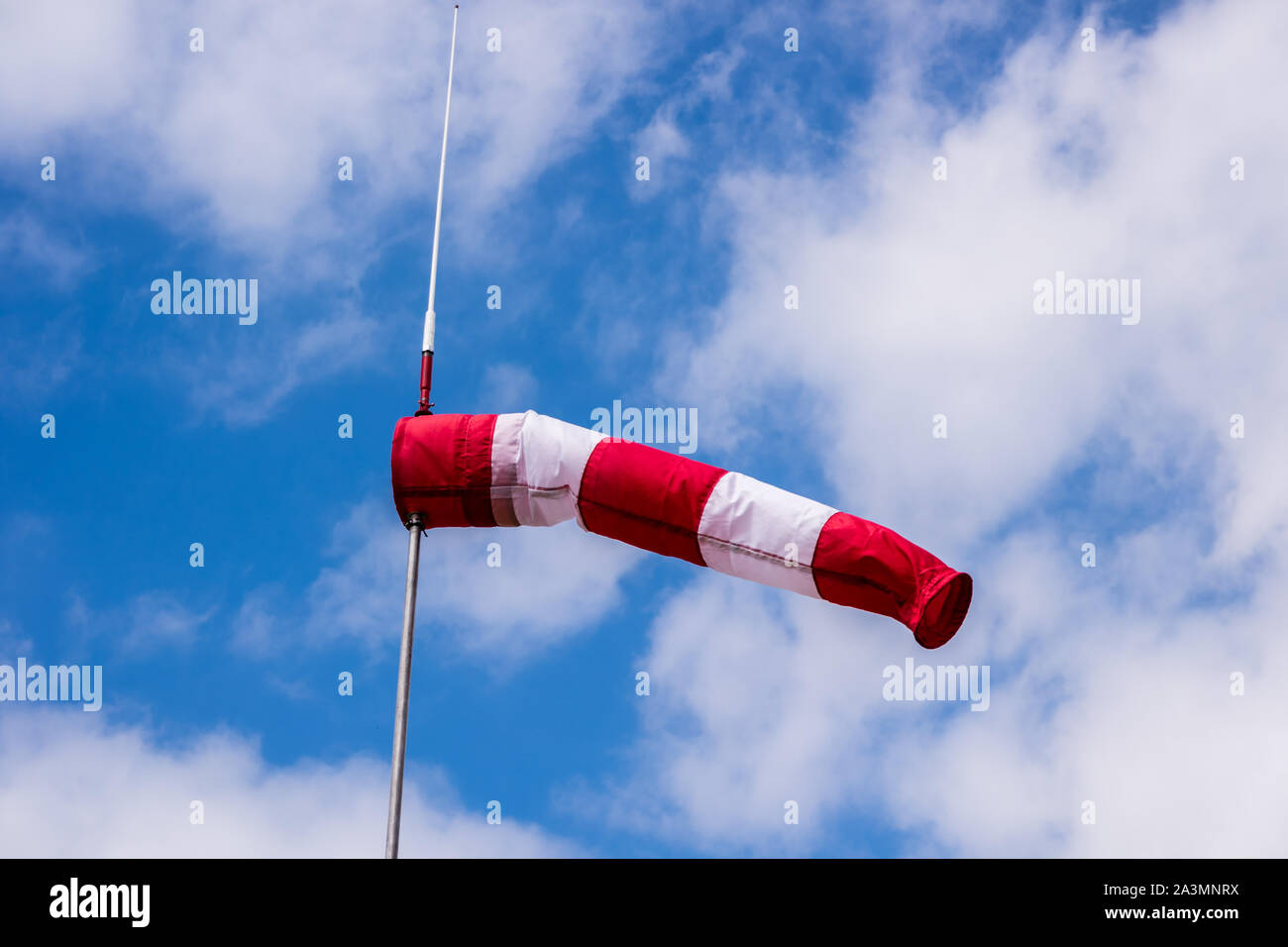 Warning Windsock on the airfield Stock Photo - Alamy