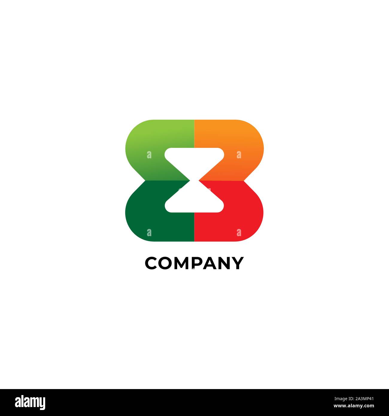 Letter EB or E3 Alphabetic Logo Design Template, Hourglass Icon ...