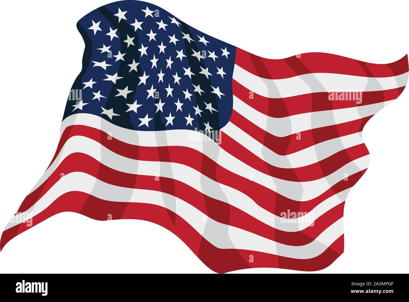 American Flag Wave Vector Clipart