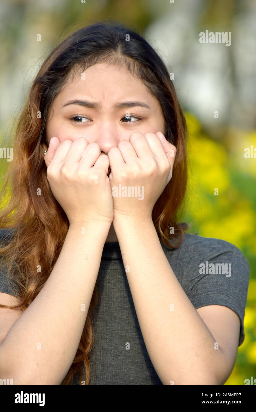 Fearful young lady hi-res stock photography and images - Alamy