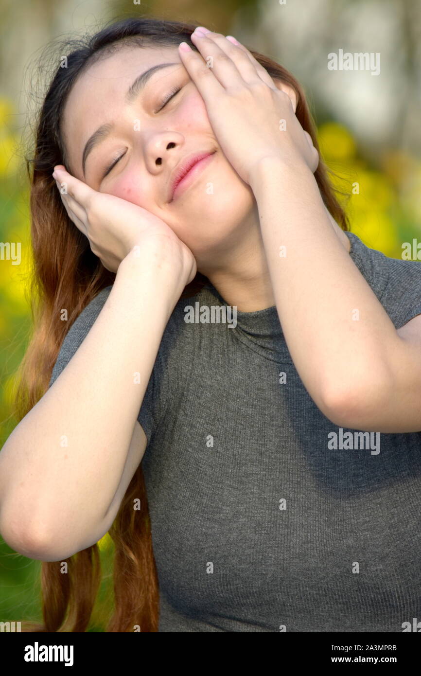 Beautiful Female Stretching Stock Photo - Alamy