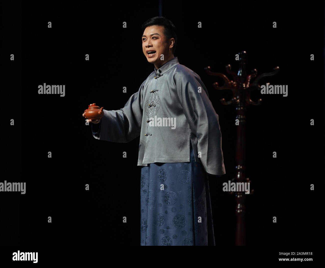 Nanjing, China's Jiangsu Province. 9th Oct, 2019. A performer acts in ...