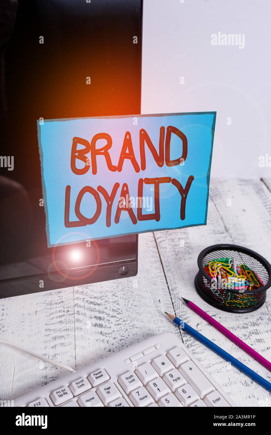 Conceptual hand writing showing Brand Loyalty. Concept meaning Repeat ...