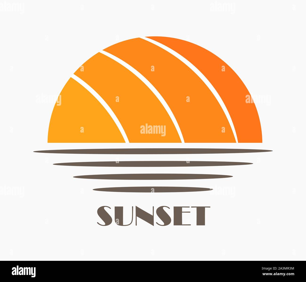 Sun and sea sunset icon. Vector illustration Stock Vector Image & Art ...