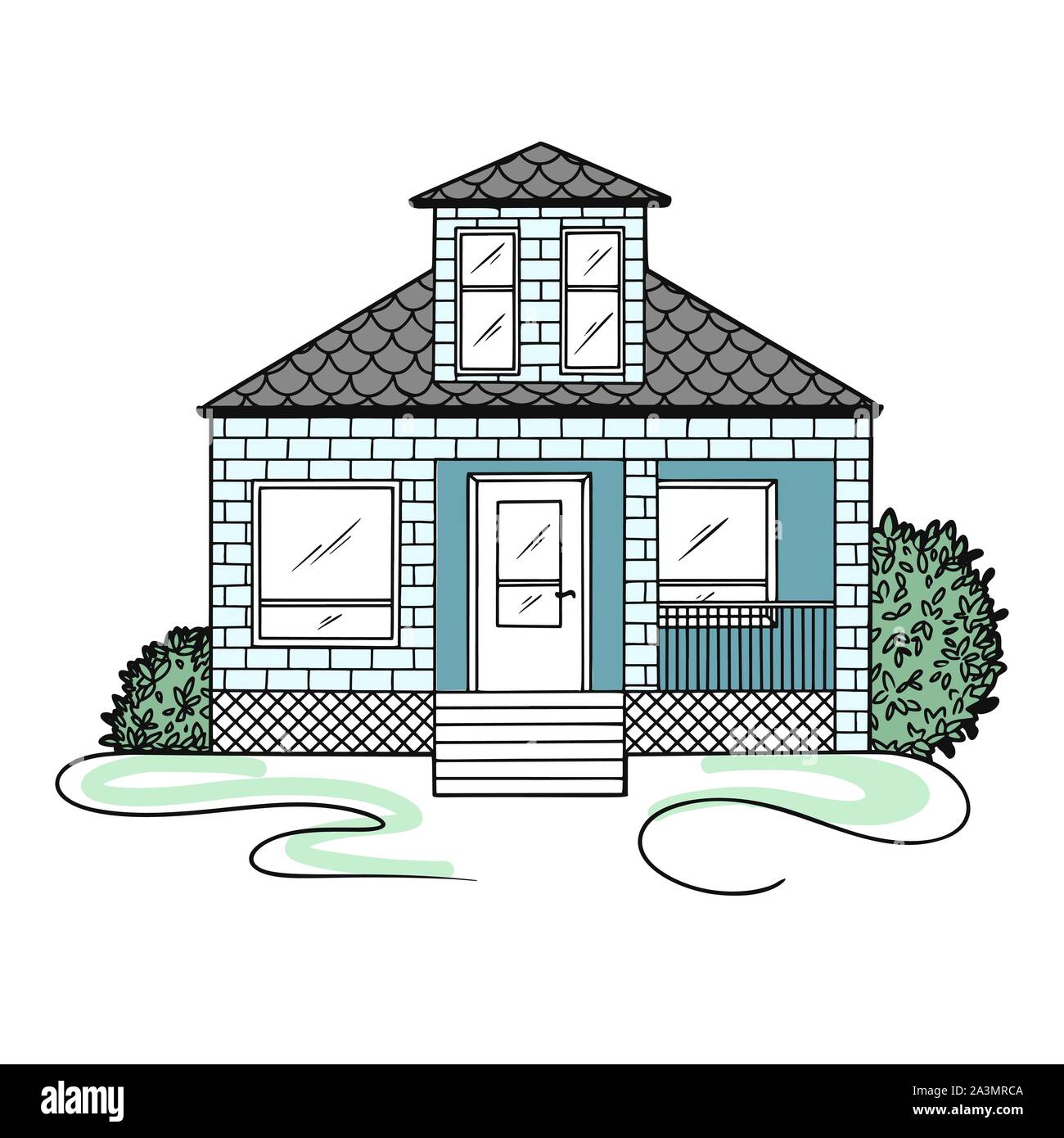 Sketch of home isolated on white background. Vector illustration Stock ...