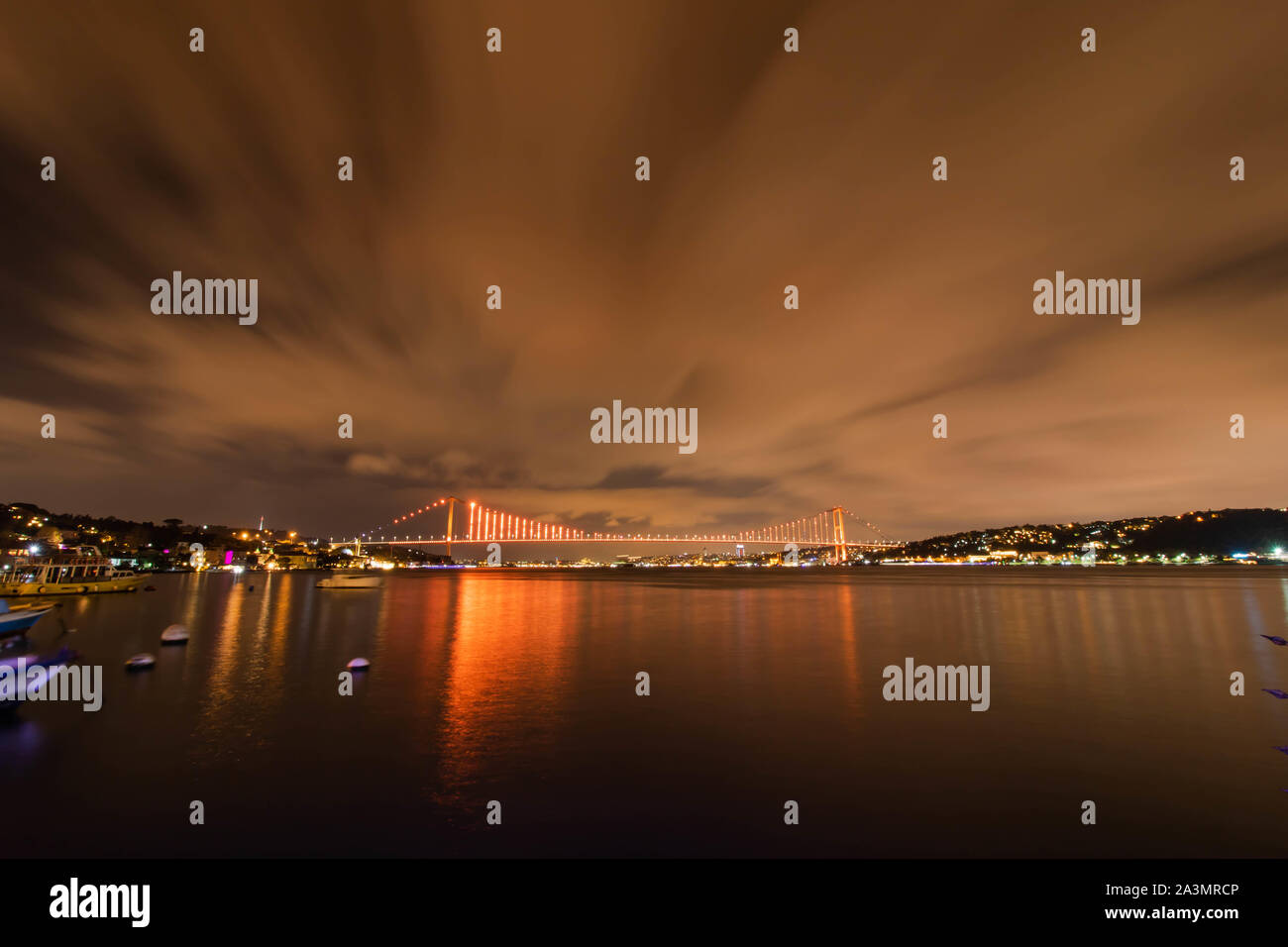 Bosphorus bridge night istanbul turkey hi-res stock photography and ...