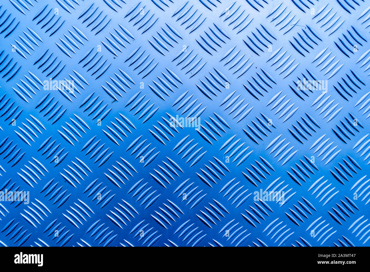 Checker plate blue Stock Photo - Alamy