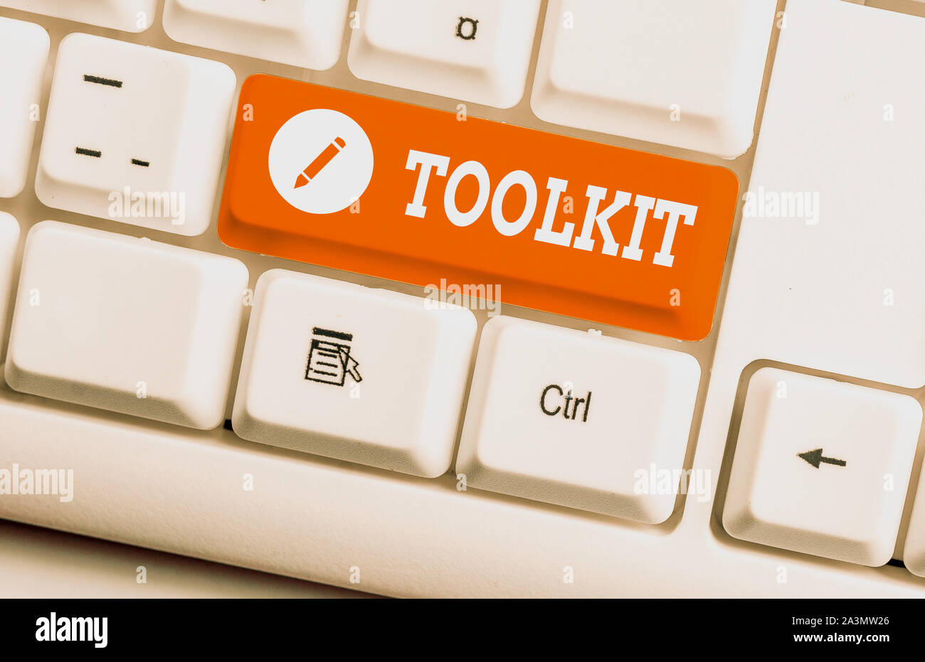 Word writing text Toolkit. Business photo showcasing set of tools kept ...