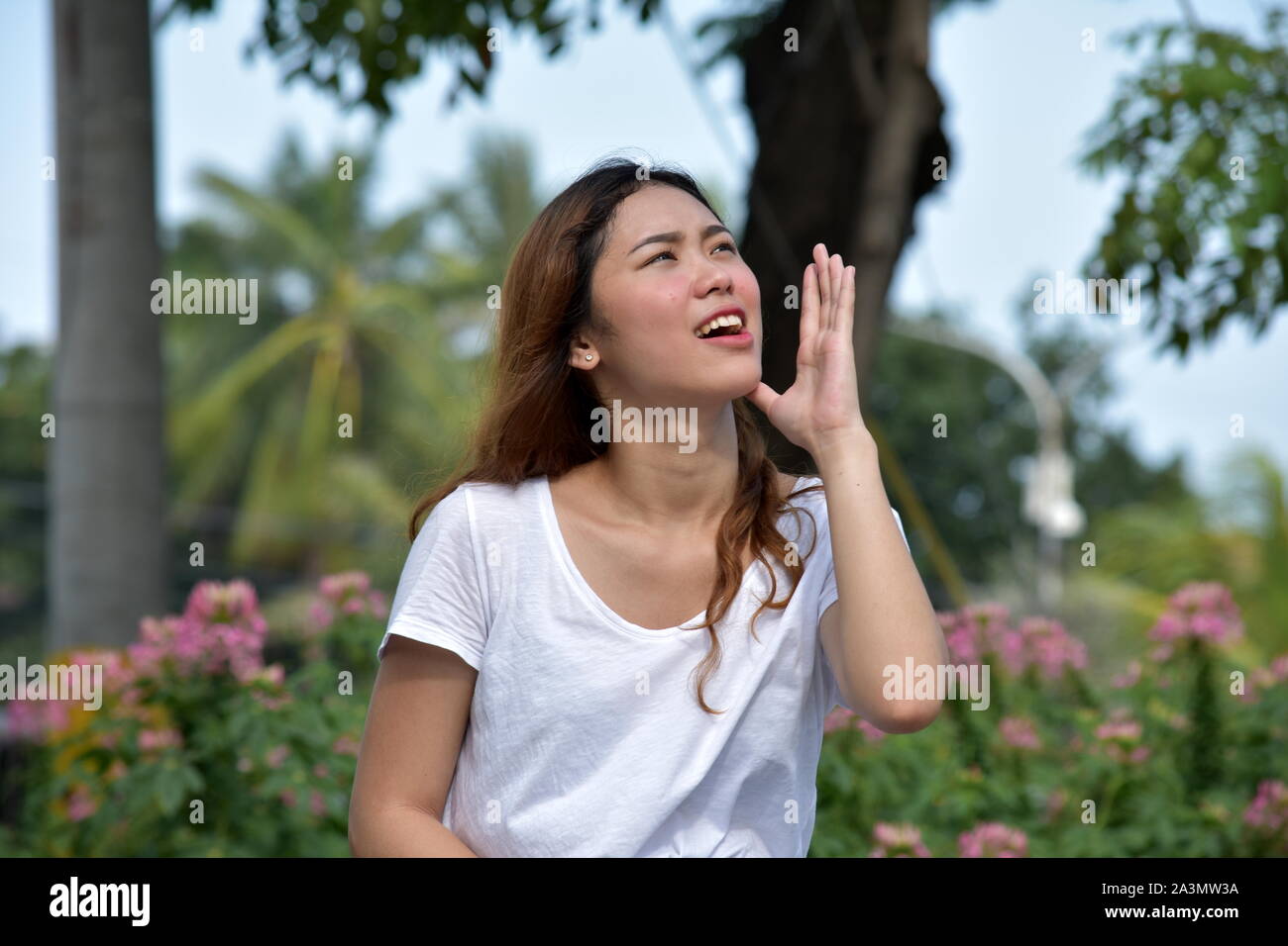 Beautiful Minority Female Singing Stock Photo - Alamy