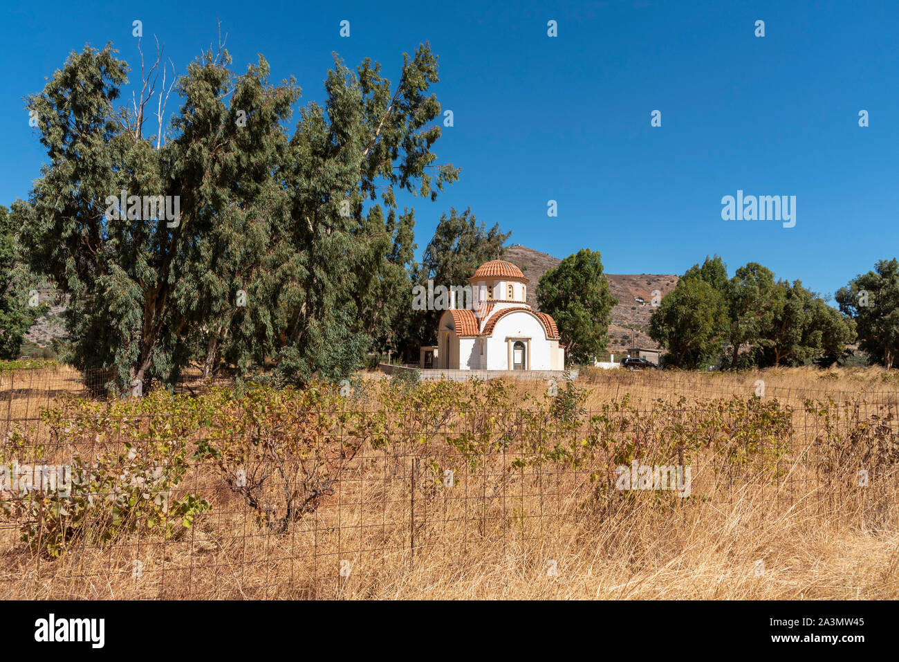 Kastelli, Crete, Greece. October 2019. The church of Agios Nektarios ...