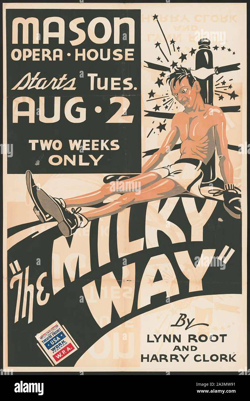 the milky way vintage theatre poster Stock Photo - Alamy