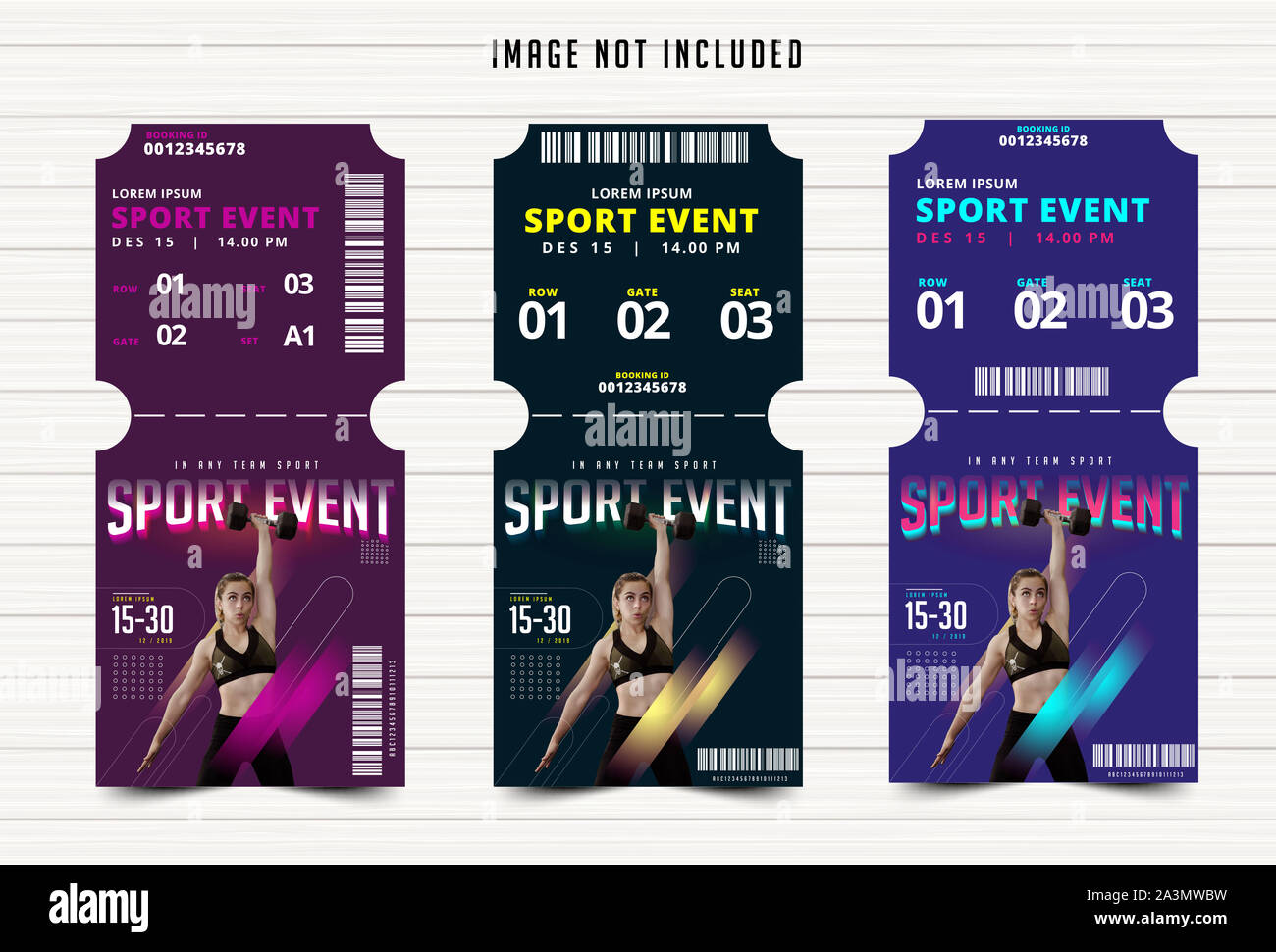 ticket sport event design vector, annual year, in the any club location ...