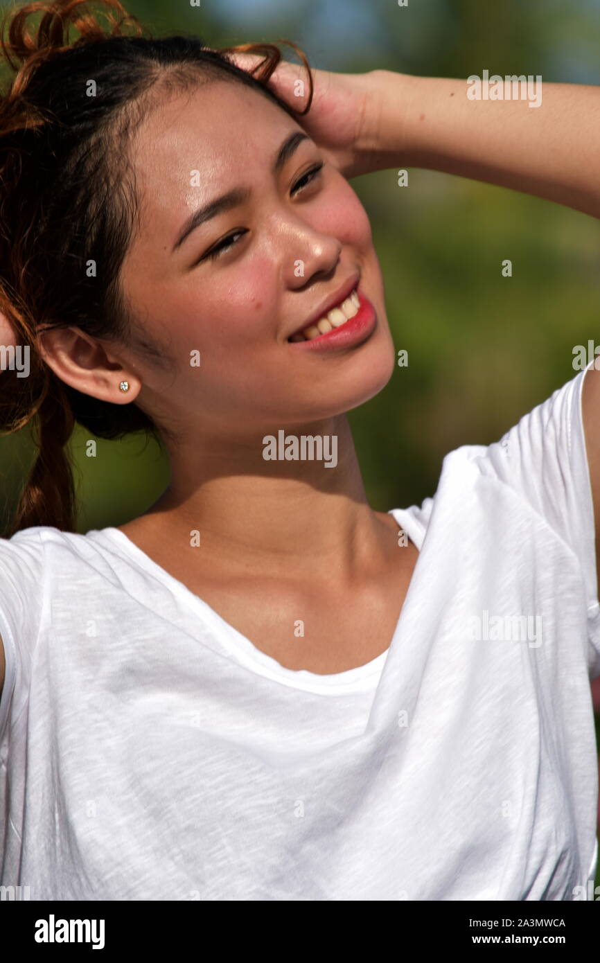 An Attractive Diverse Female Resting Stock Photo - Alamy