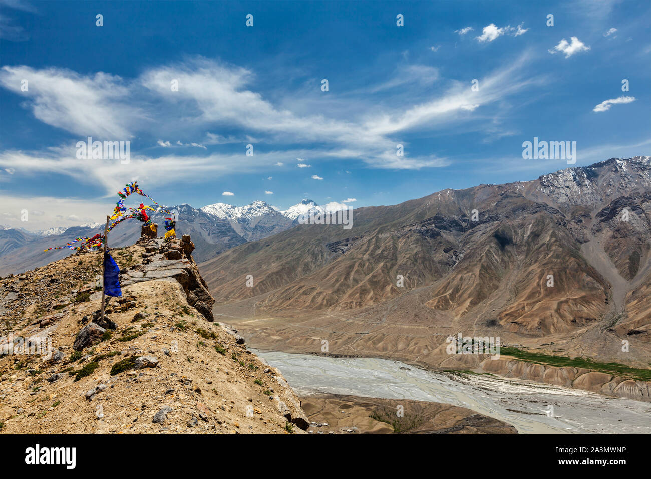 Spiti valley flags hi-res stock photography and images - Alamy