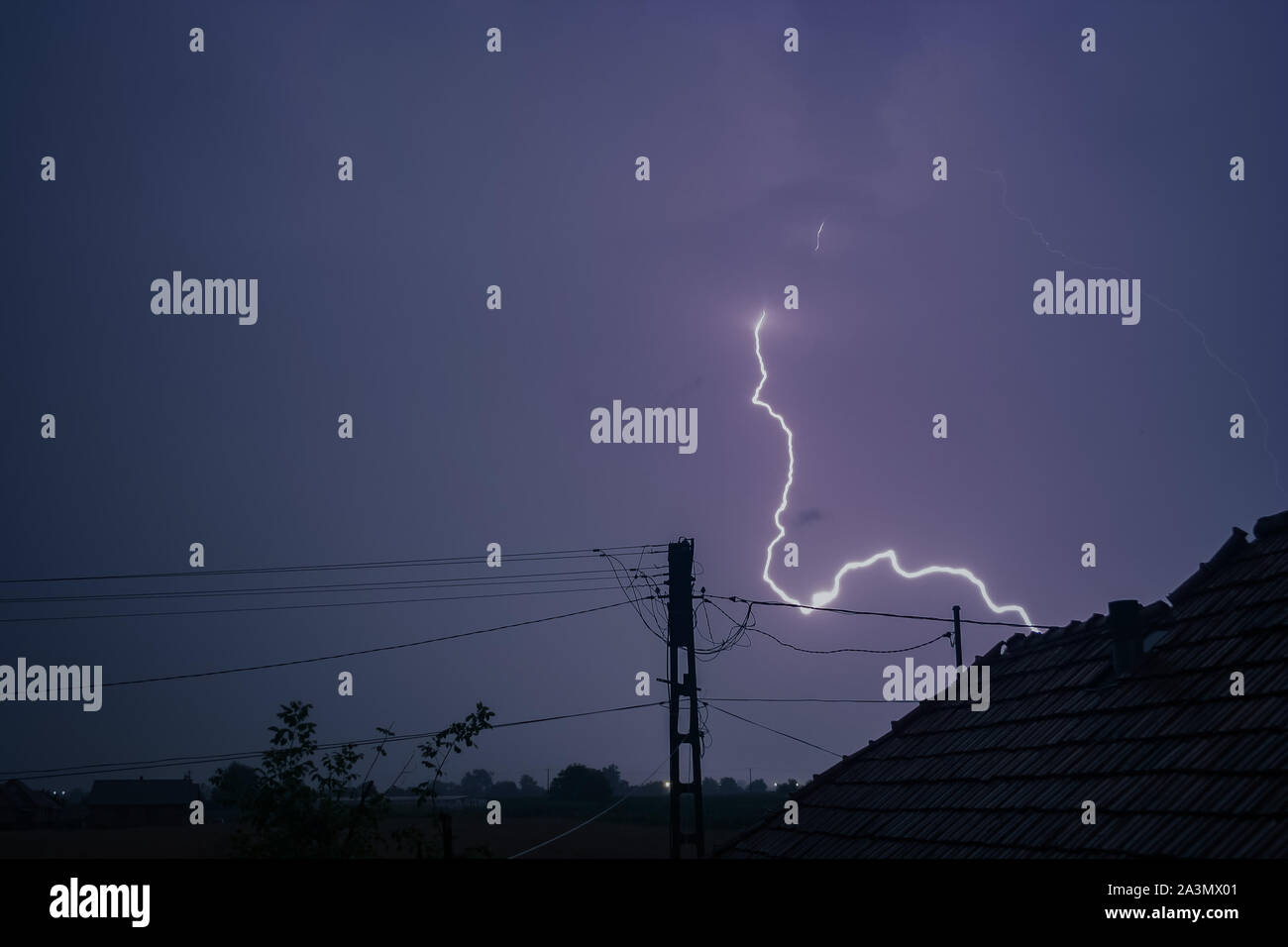 Lightning strikes power lines hi-res stock photography and images - Alamy