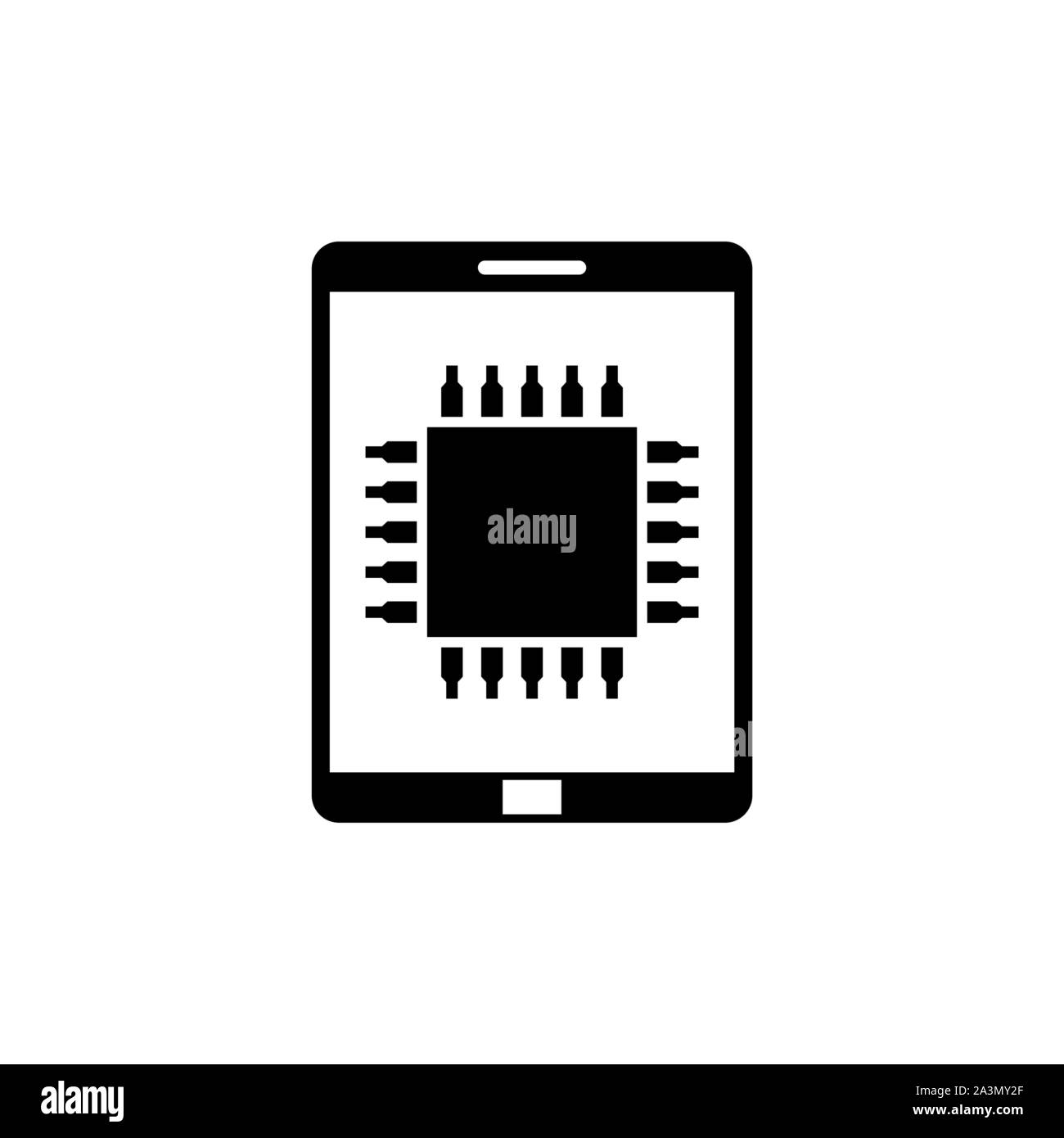 Mobile Processor, Phone Microprocessor. Flat Vector Icon illustration ...