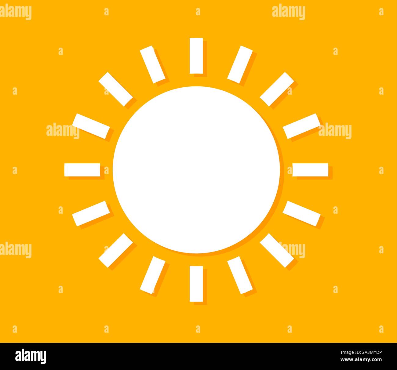 Sunny summer background with white sun shape. Vector illustration Stock ...