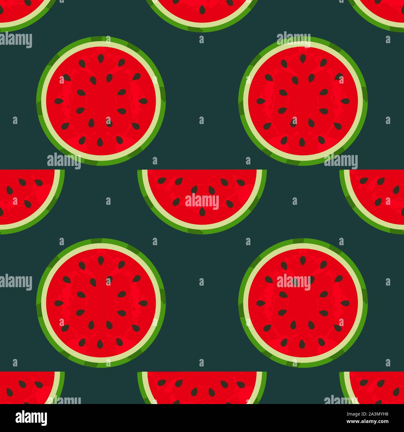 Watermelon slices seamless pattern. Vector illustration Stock Vector ...
