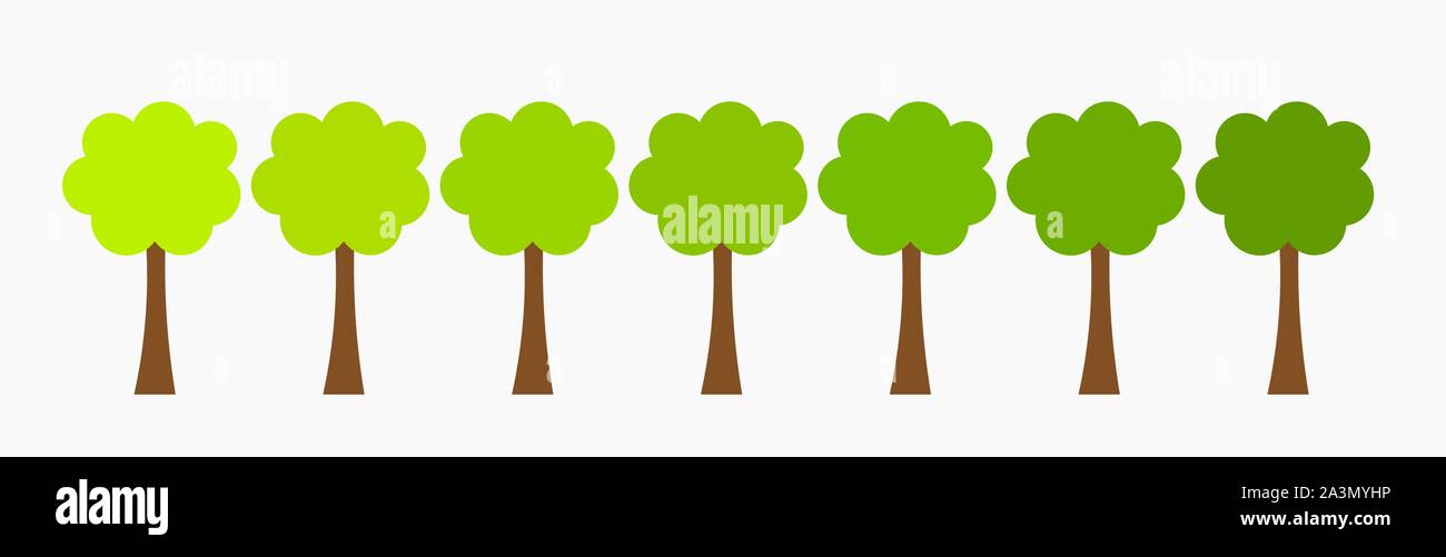 Trees growing in a row. Vector illustration Stock Vector Image & Art ...
