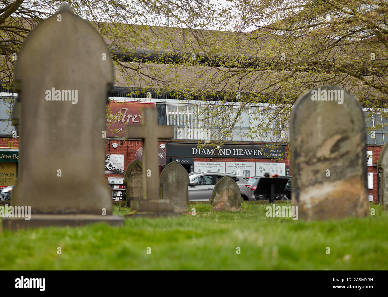 Diamond Heaven in the Jewellery Quarter seen from Brookfields Cemetery ...