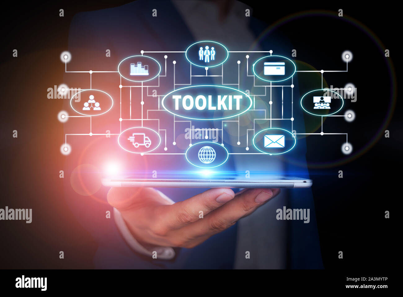 Word writing text Toolkit. Business photo showcasing set of tools kept ...