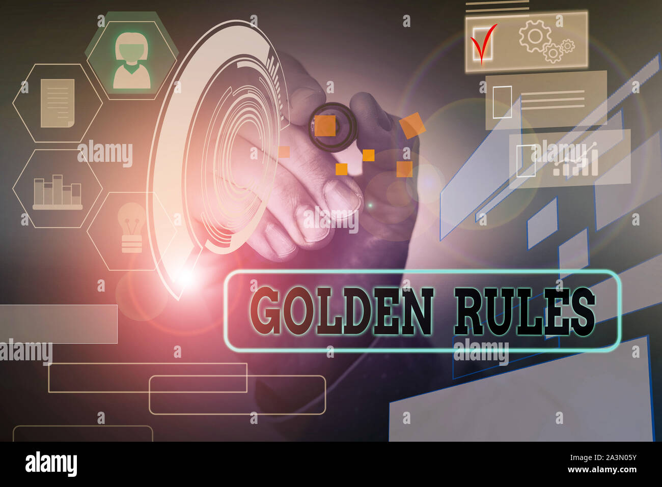 Handwriting text Golden Rules. Conceptual photo basic principle that ...
