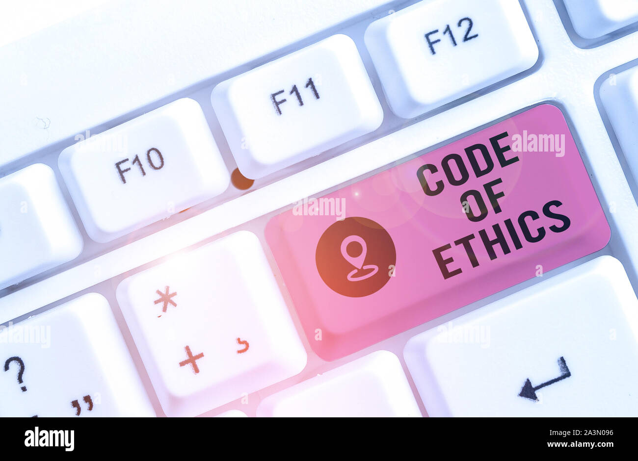 Writing note showing Code Of Ethics. Business concept for basic guide ...