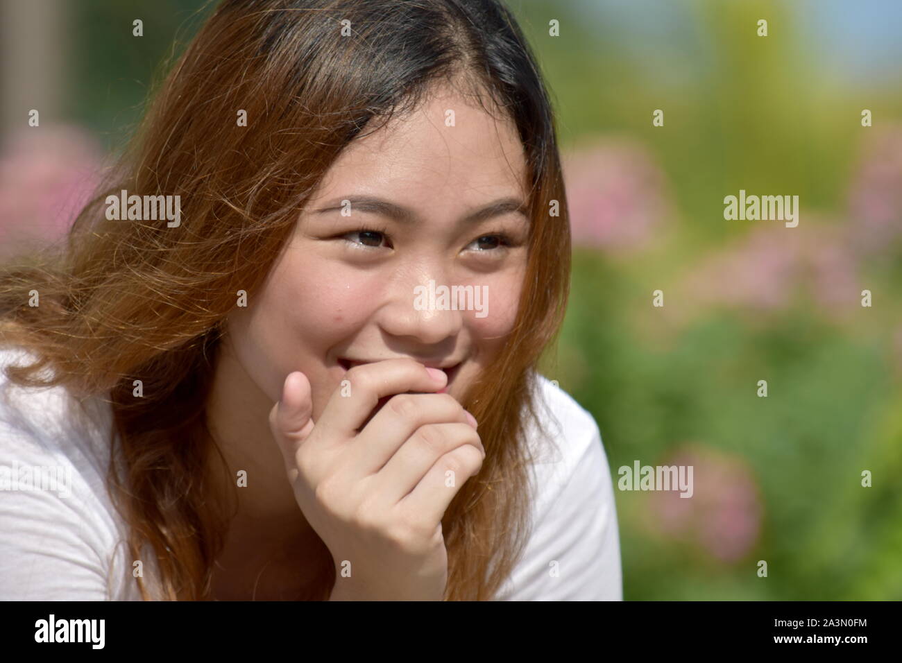 An Asian Adult Female Decision Making Stock Photo - Alamy