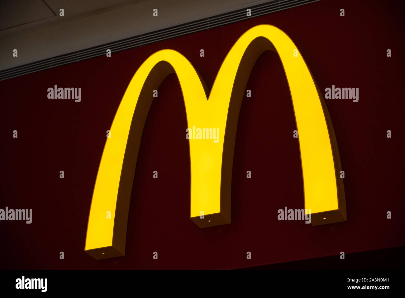 American fast food company, McDonald's logo seen in Guangzhou Stock ...
