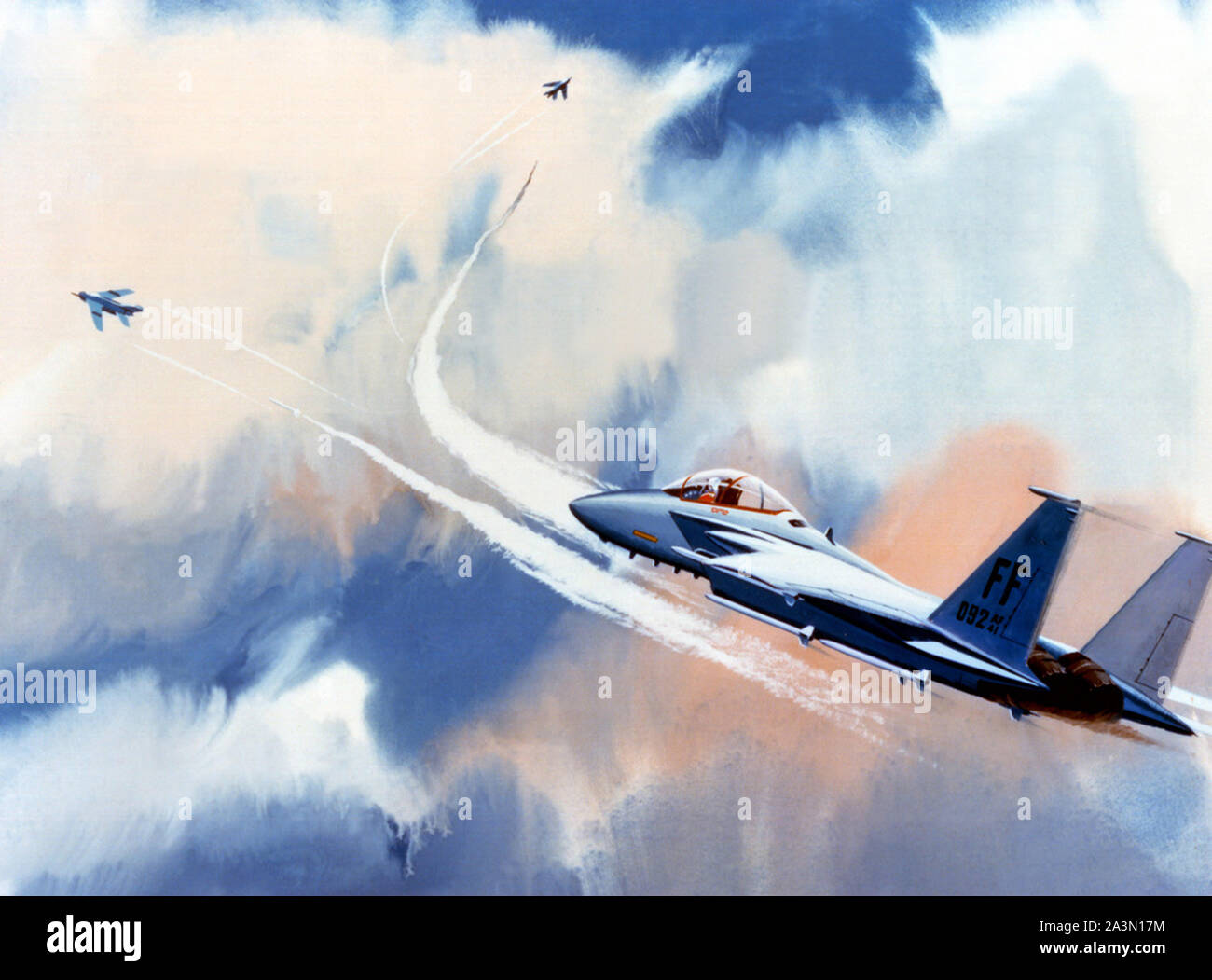 Artist's concept of F-15 Eagle aircraft launching Raytheon version of ...