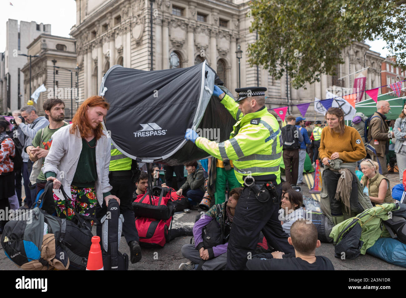 Westminster, London, UK. 9th Oct, 2019. Activists from Extinction ...