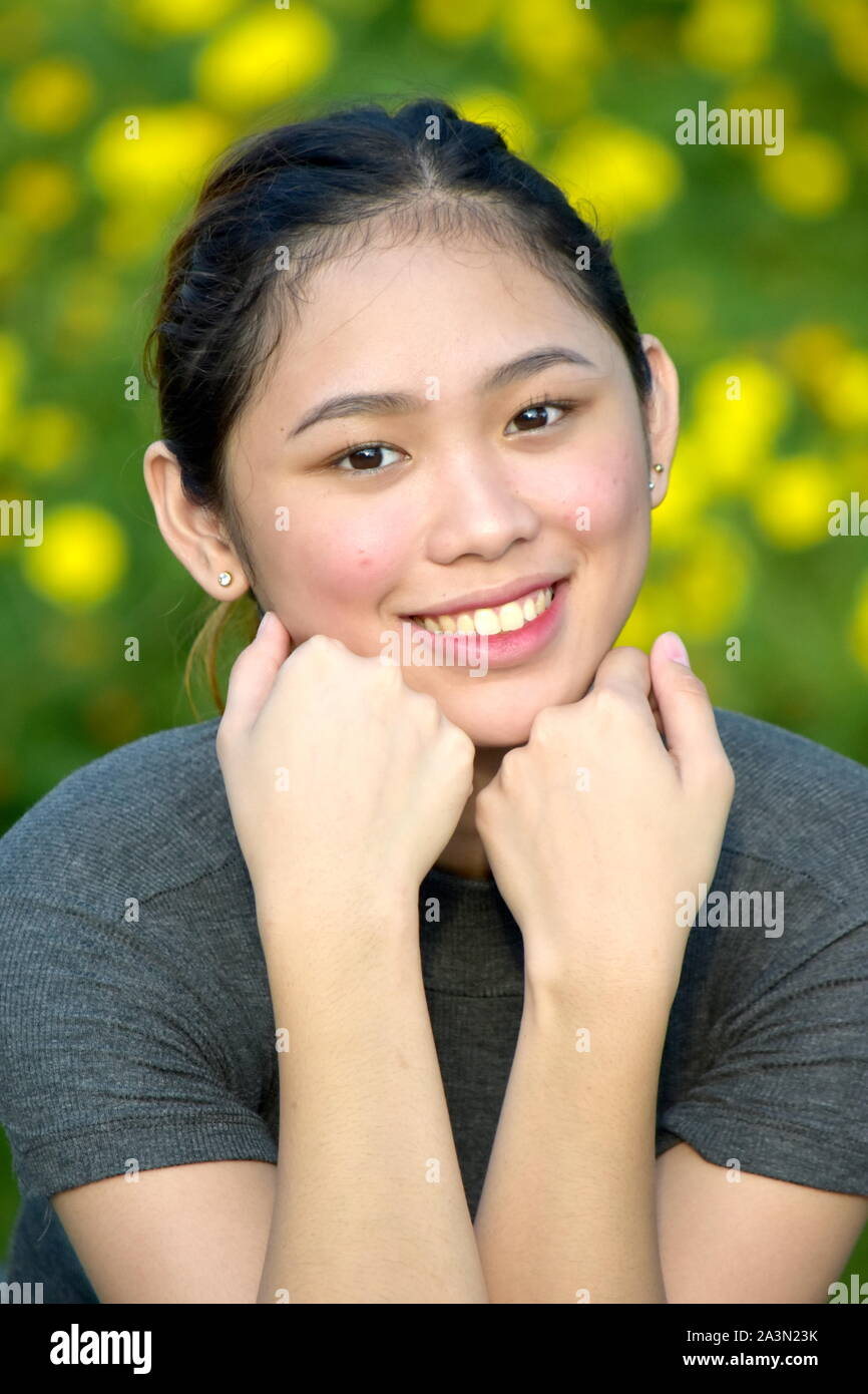 Happy Filipina Woman Stock Photo - Alamy