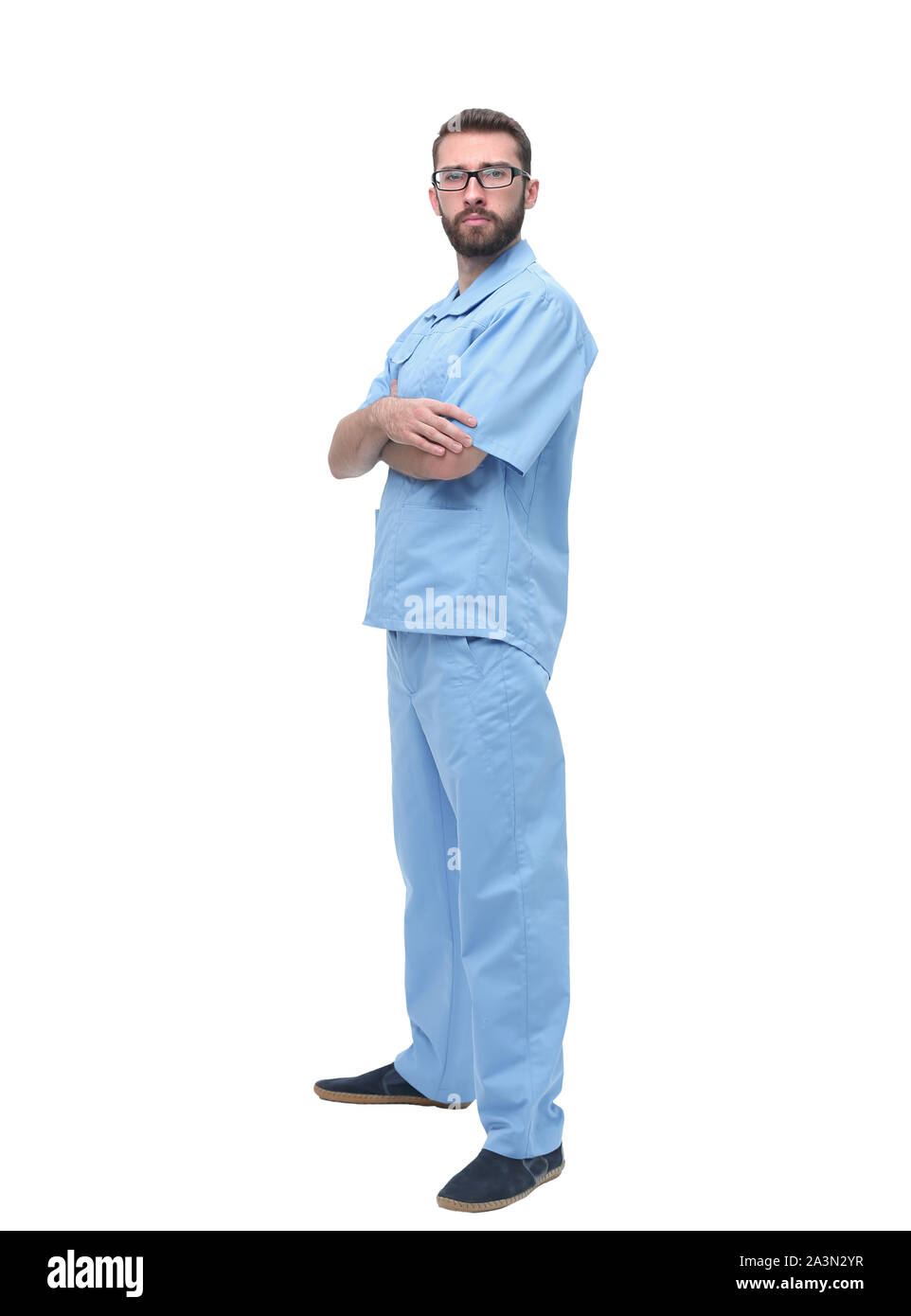 portrait of male surgeon isolated on white background Stock Photo - Alamy