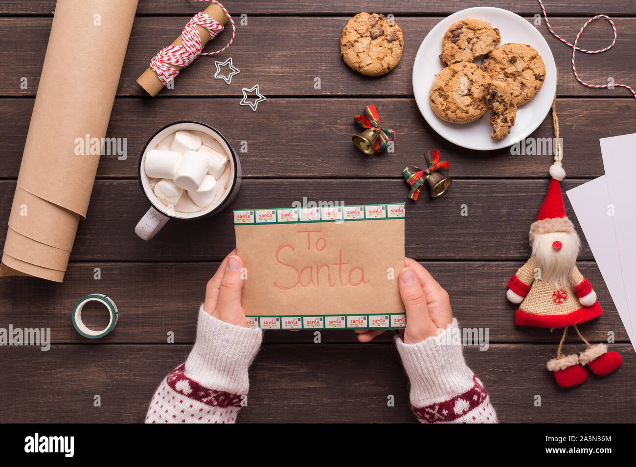 Woman write christmas letter hi-res stock photography and images - Alamy