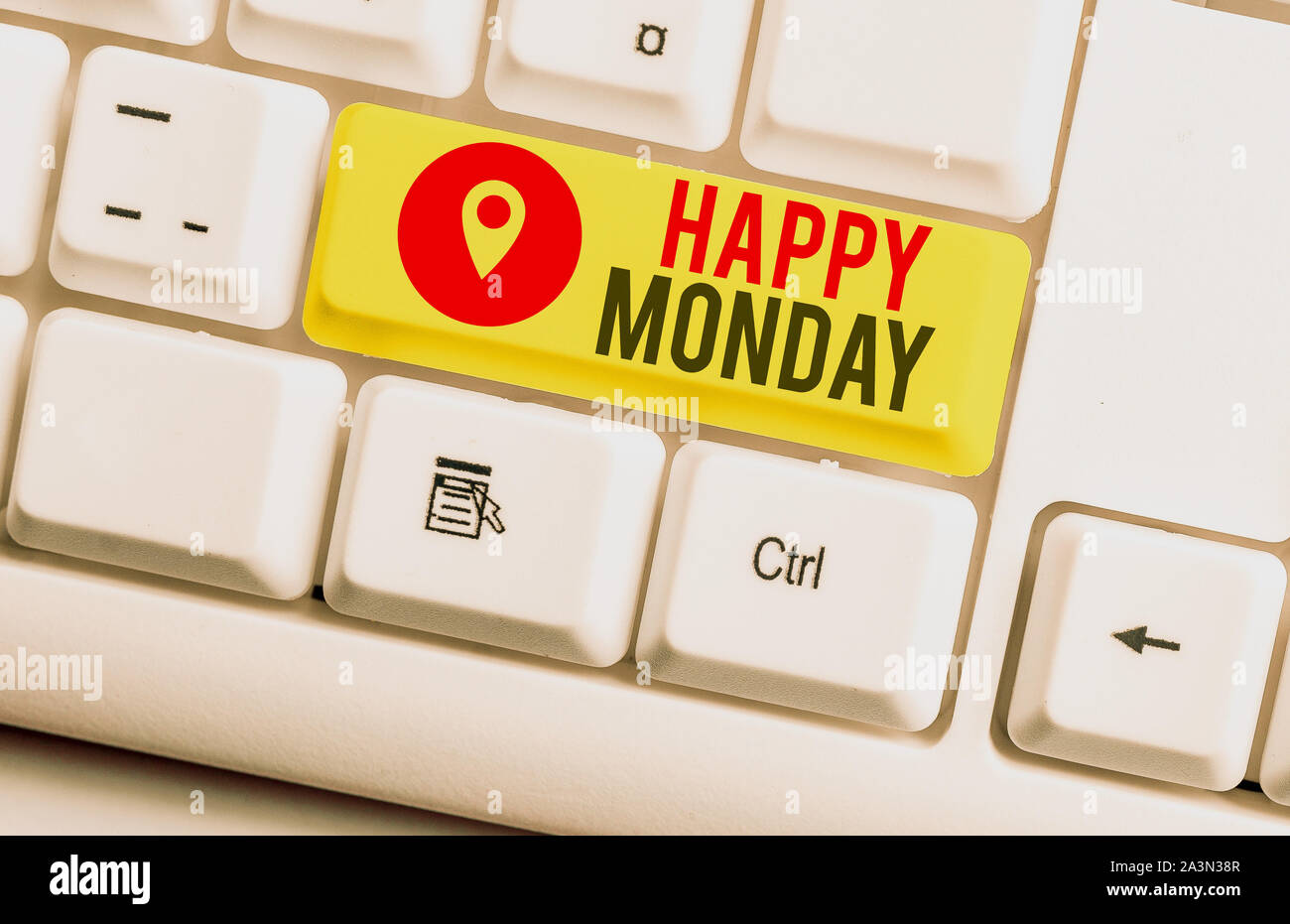 Text sign showing Happy Monday. Business photo showcasing telling that ...