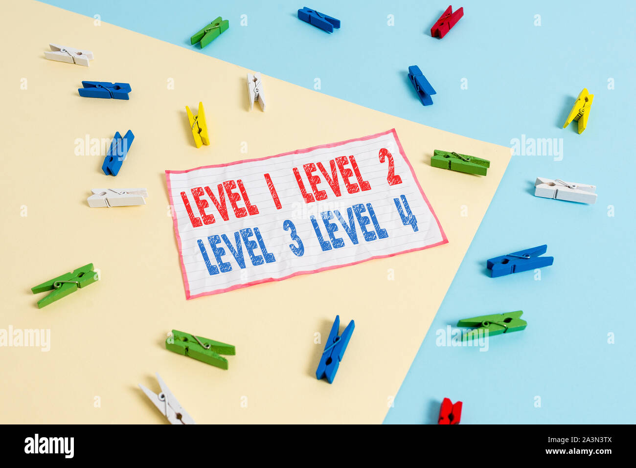Conceptual hand writing showing Level 1, 2, 3 and 4. Concept meaning ...