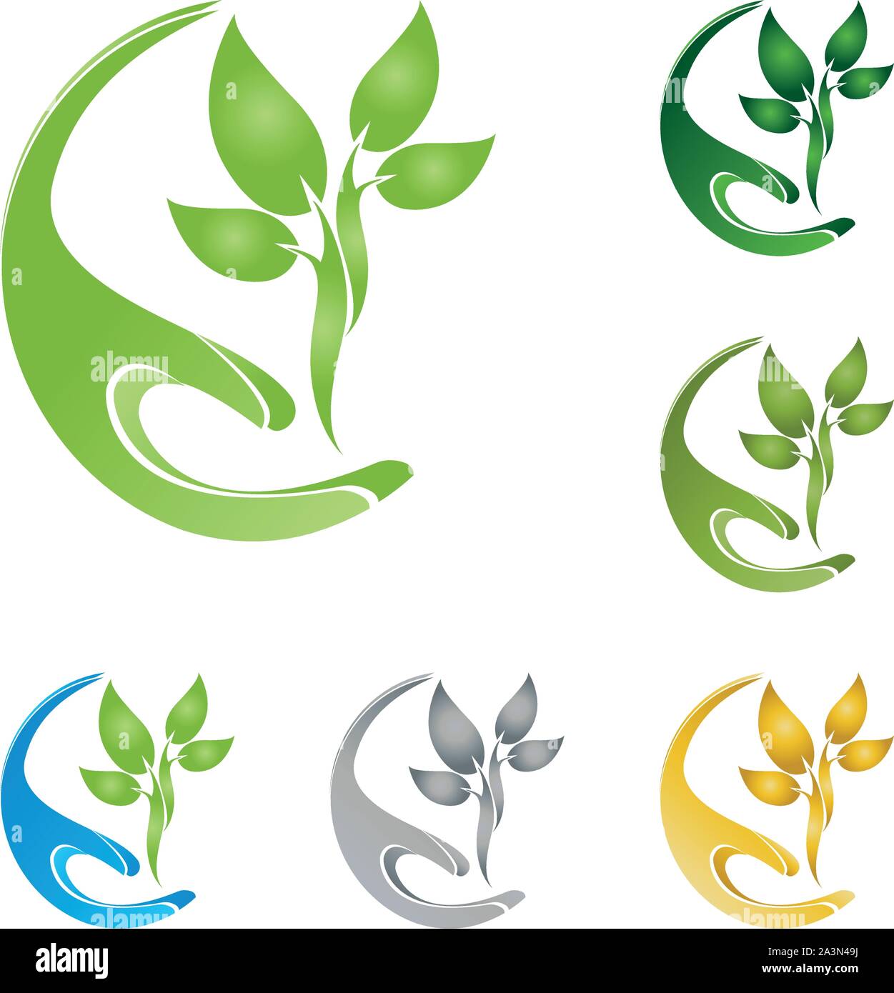 Hands, plant, leaves, gardener, logo Stock Vector Image & Art - Alamy