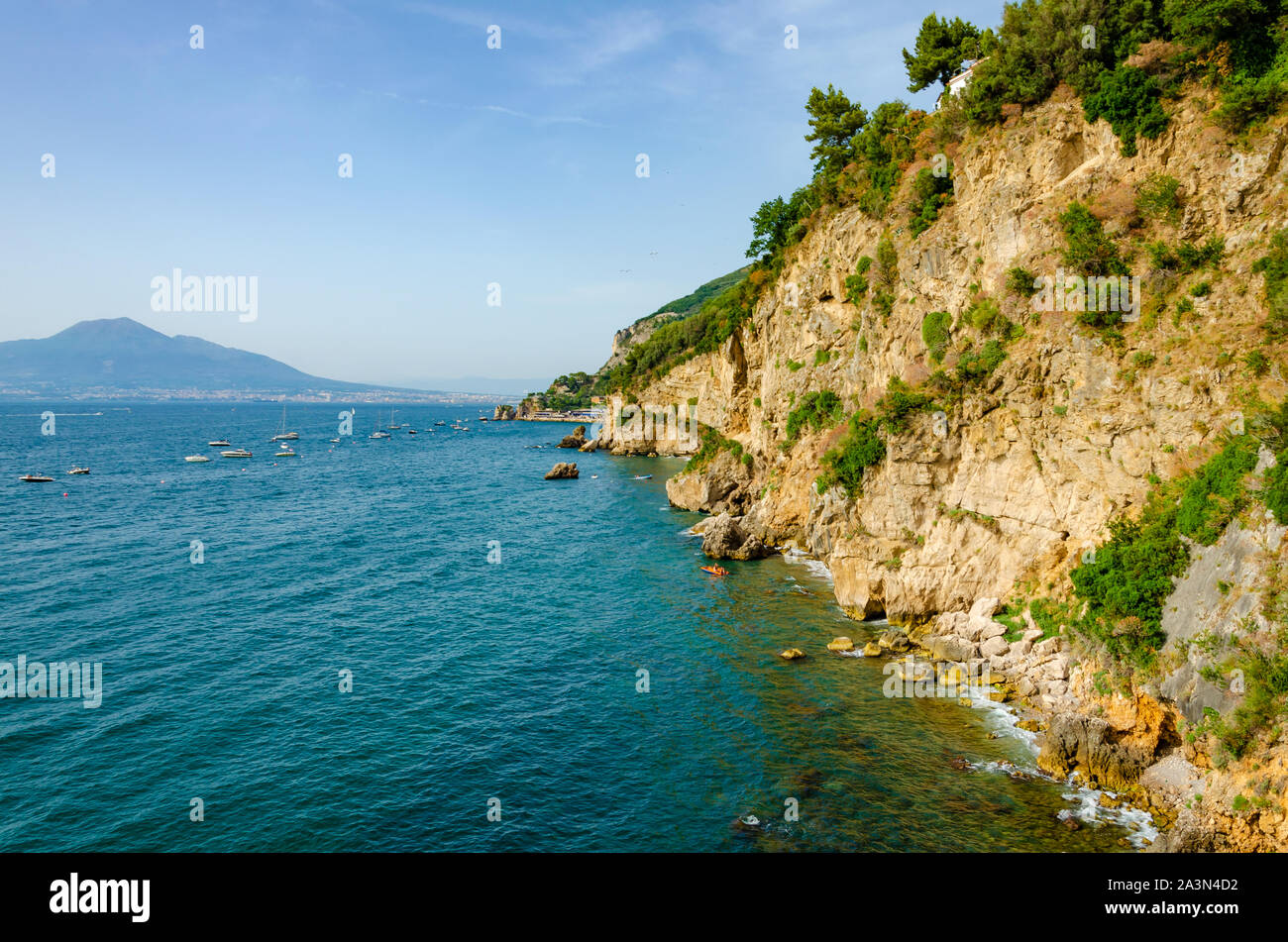 Coastal town in southern Italy Vico Equense on Tyrrhenian Sea ...