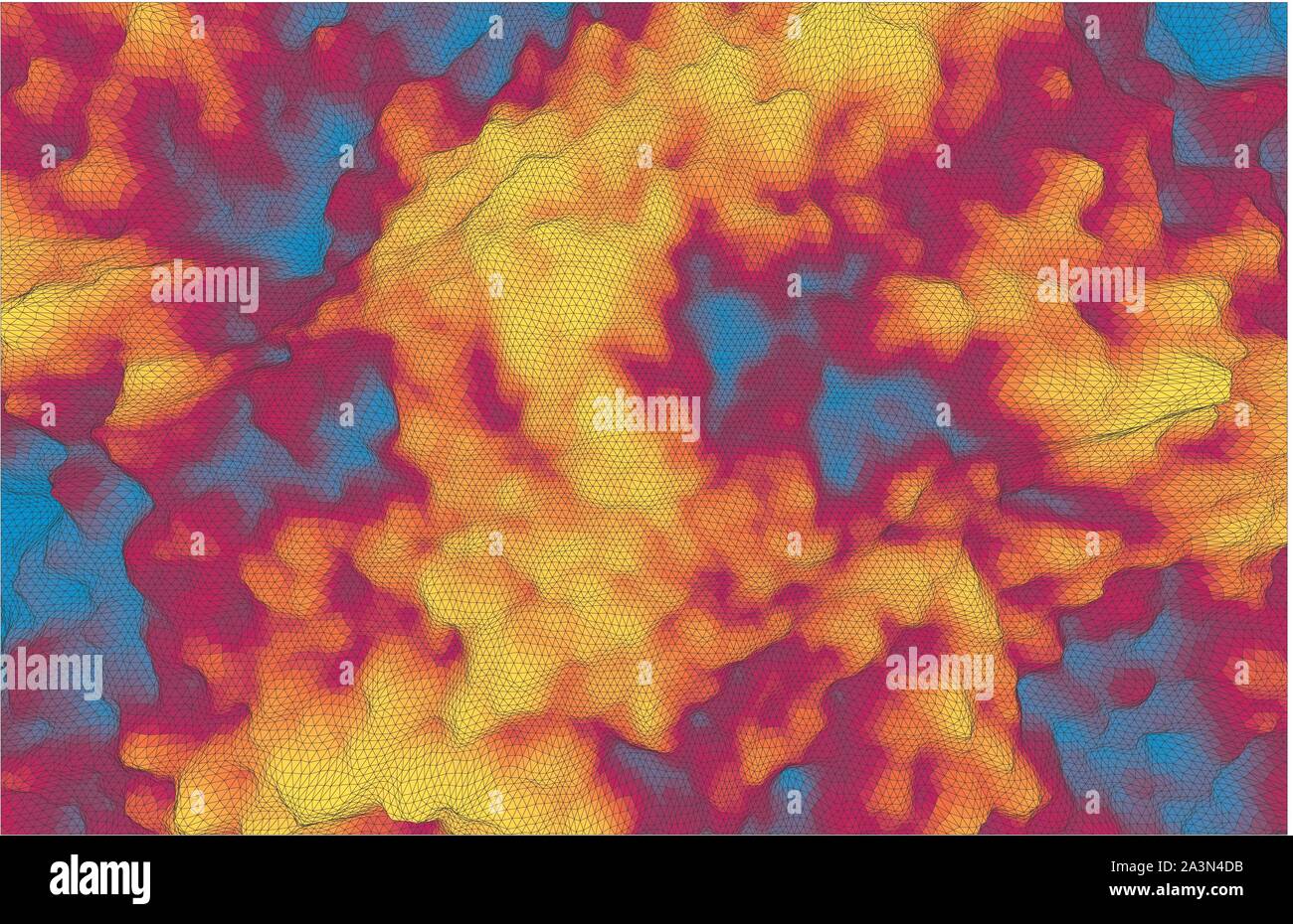 Fire and smoke. Mosaic. 3d perspective grid background texture ...