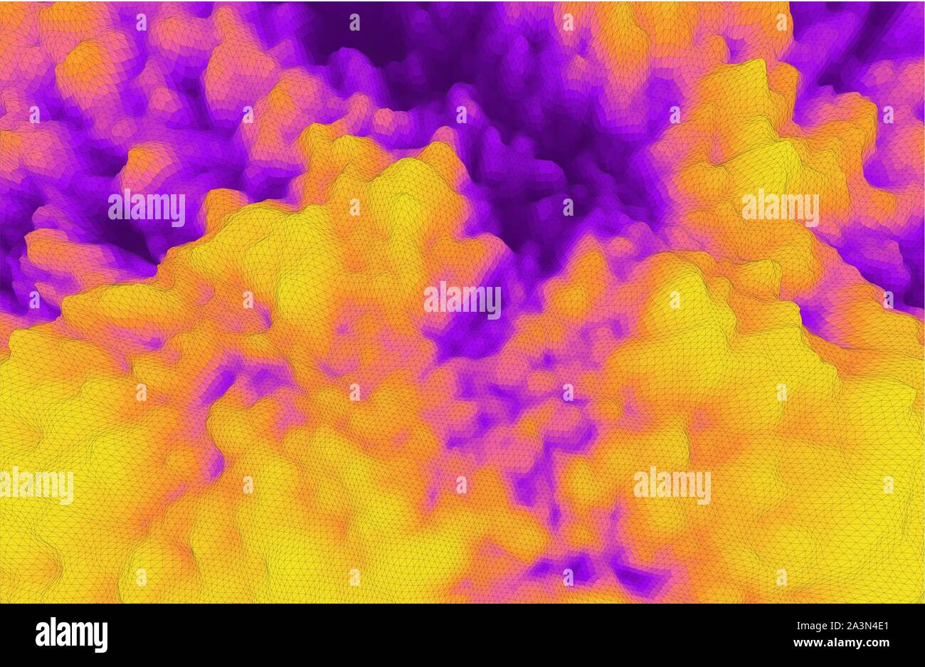 Fire and smoke. Mosaic. 3d perspective grid background texture ...