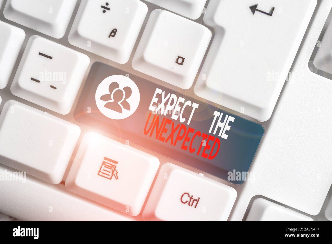 Writing note showing Expect The Unexpected. Business concept for ...