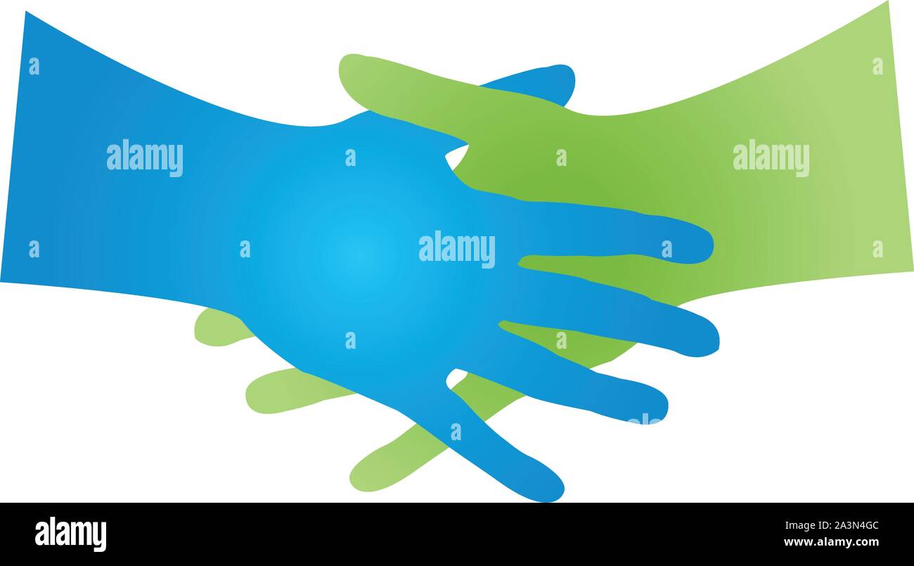 Two hands, handshake, logo Stock Vector Image & Art - Alamy