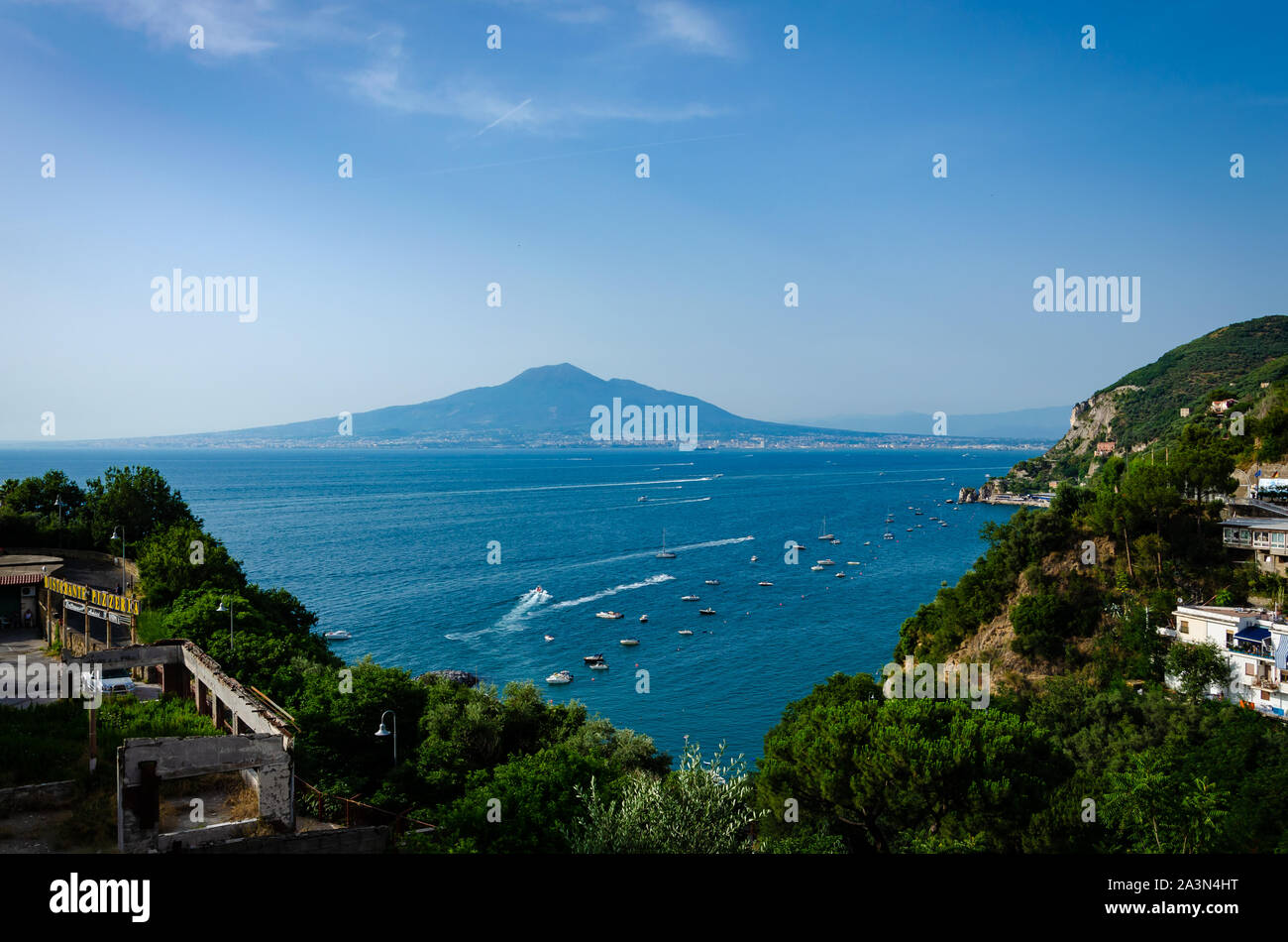 Picturesque aerial view of Vico Equense with its amasing architecture ...