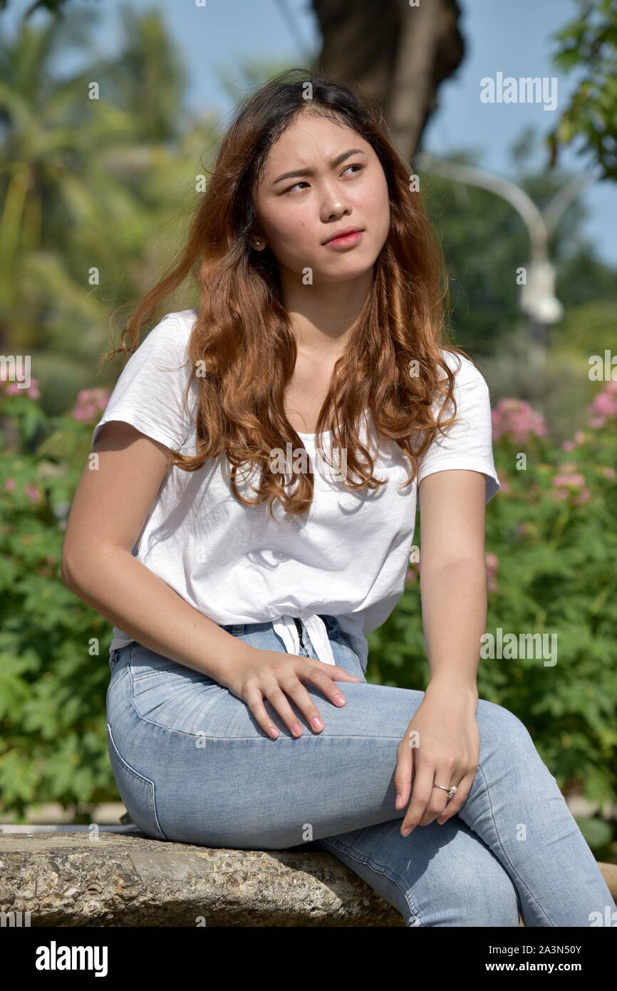 Contemplative Female Woman Stock Photo - Alamy